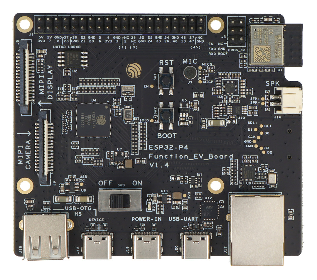 ESP32-P4-Function-EV-Board - Vývojová sada se 7" LCD displejem a 2MPx ...